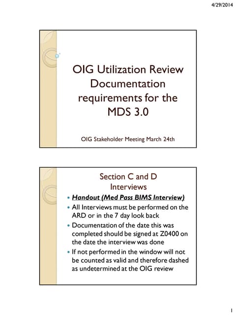 OIG UR Handout 1 bims interview | PDF