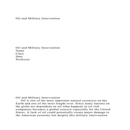 Oil and Military Intervention Oil and Mil.docx