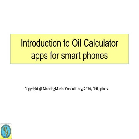 Oil Calculator apps for iPhone, iPad and Android | PPTX