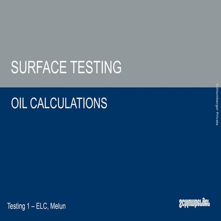 Oil Calculations Well testing, cálculoss | PDF