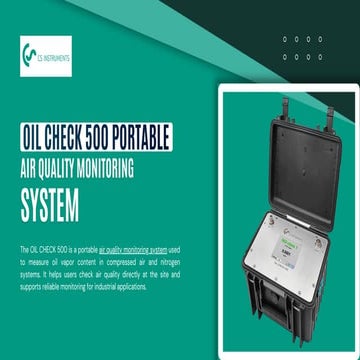 OIL CHECK 500 Portable - Air Quality Monitoring System | PDF