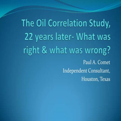Oil correlation study | PPTX