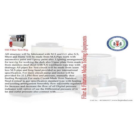 Oil Filter Test Rig | PDF