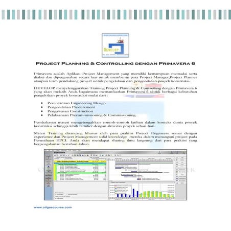 Project Planning & Controlling with Primavera 6 | PDF