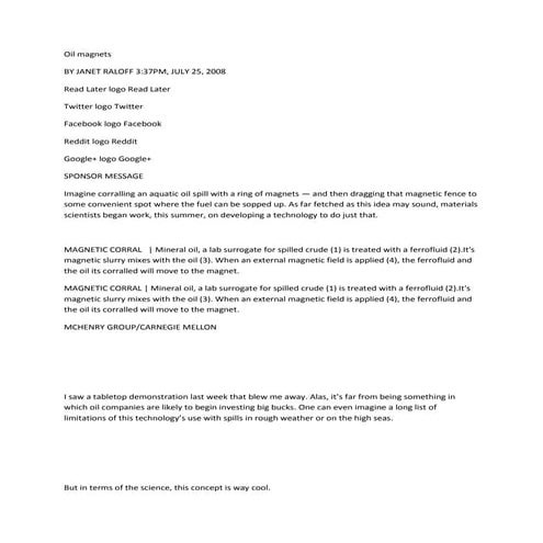 Oil magnets | DOCX
