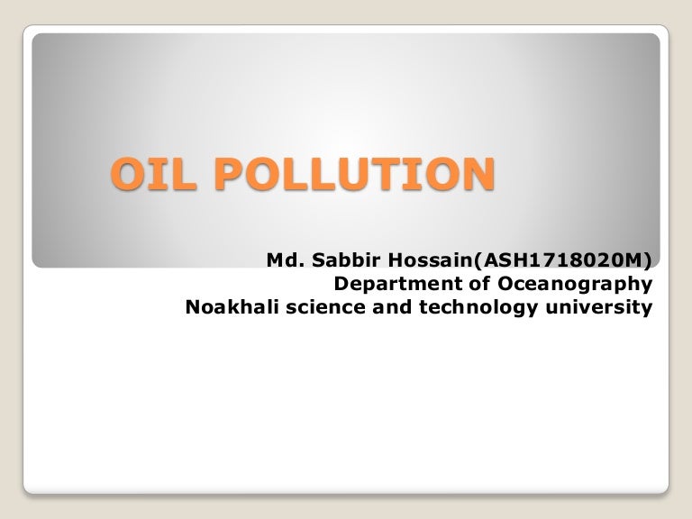 Oil pollution