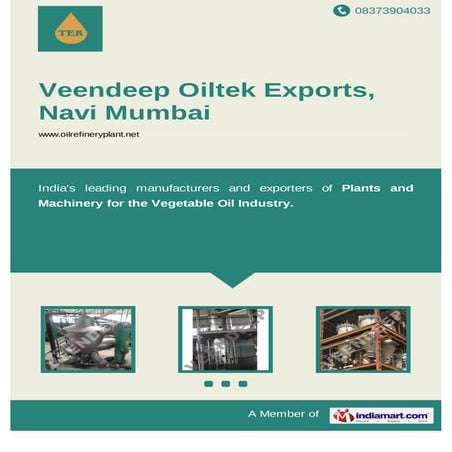 Veendeep Oiltek Exports, Navi Mumbai, Vegetable Oil Industry | PDF