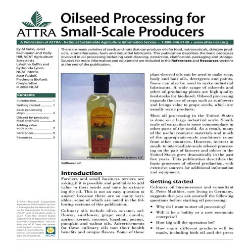 Oilseed Processing for Small-Scale Producers | PDF