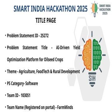 oilseed crop SIH 2025 for small and marginal farmers. | PPTX
