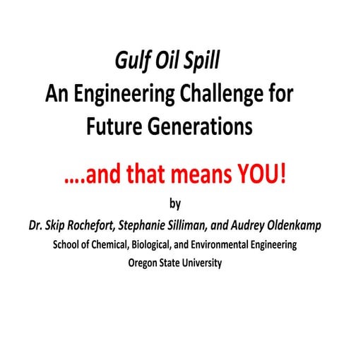 Oil spill cleanup | PPT