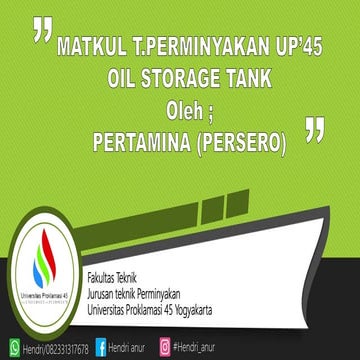 Oil storakge tank | PPTX