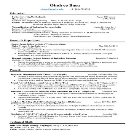 Oindree basu resume | PDF