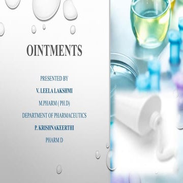 Ointments, types of ointments, ointment base, classification of ...