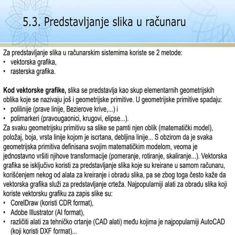 Računarska grafika i multimedija uvod | PPT