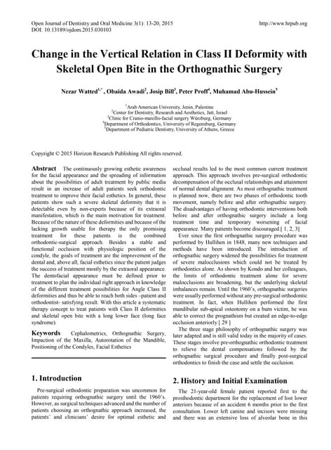 Midfacial Changes Through Anterior Maxillary Distraction Osteogenesis ...