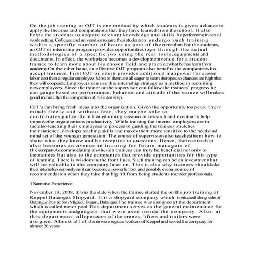 OJT REPORT (PDF FORMAT) | PDF