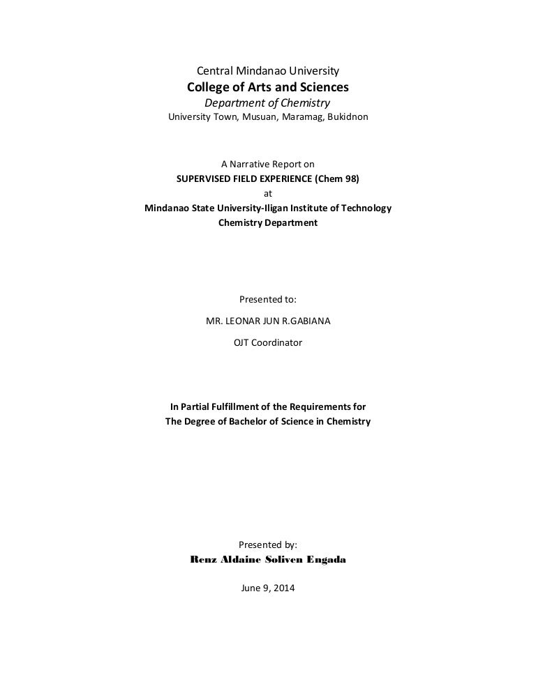 Ojt Narrative Report An Example Ojt Narrative Report An Example