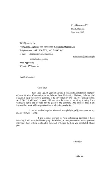 Sample Resume for OJT | DOCX | Resume Writing and Advice | Job Search