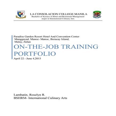 OJT portfolio | PDF