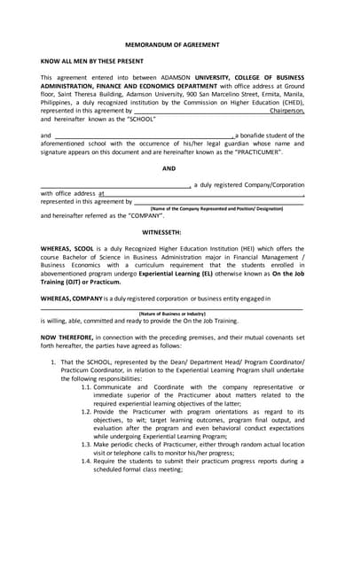 Probationary Employment Contract Sample | PDF