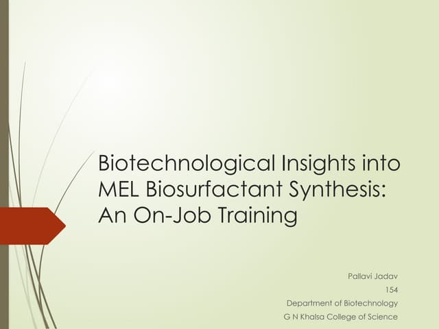 Biosurfactants production and applications. | PPTX