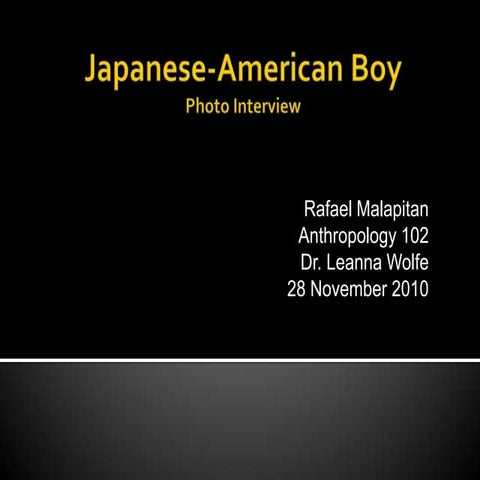 Japanese-American Boy - Photo Interview | PPTX