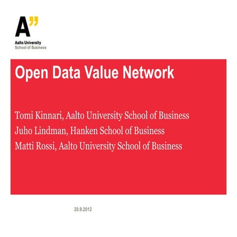 Open Data Value Network | PPT