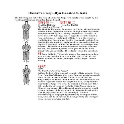 Okinawan goju kata | DOCX