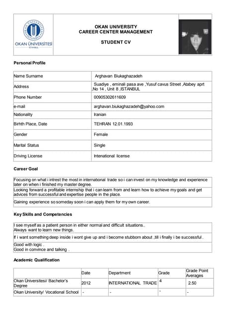 CV photo | DOCX | Education