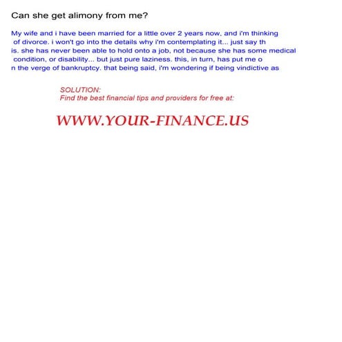 Can she get alimony from me? | PDF