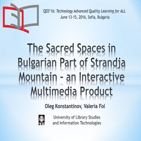 The Sacred Spaces in Bulgarian Part of Strandja Mountain – an ...