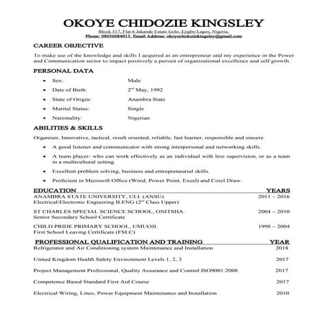 Samuel olamolu resume | DOC