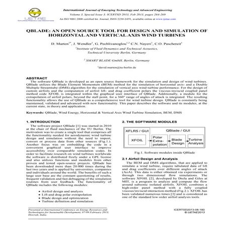 Qblade An Open Source Tool For Design And Simulation Pdf