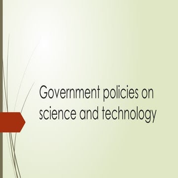 government policies on science and technology | PPTX