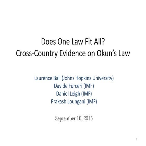 Okun talk at new school by Prakash Loungani | PPTX