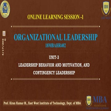 Organizational Leadership;: Leadership and Motivation. Theories of ...