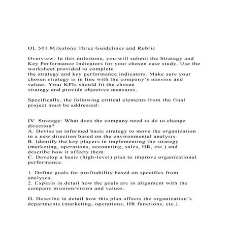OL 501 Milestone Three Guidelines and Rubric Overview .docx