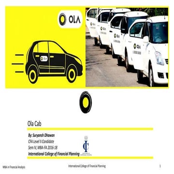 Ola Cab: Its Fleets and Financials | PPTX | Business Accounting ...