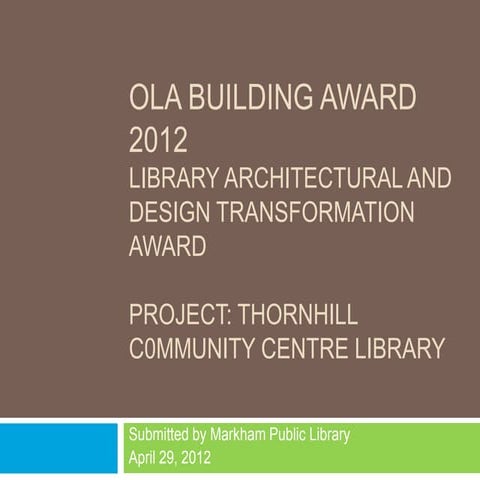 Thornhill Community Centre Library | PPT