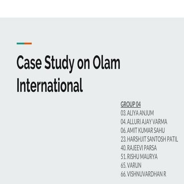 Olam International HBS Case Study | PPTX