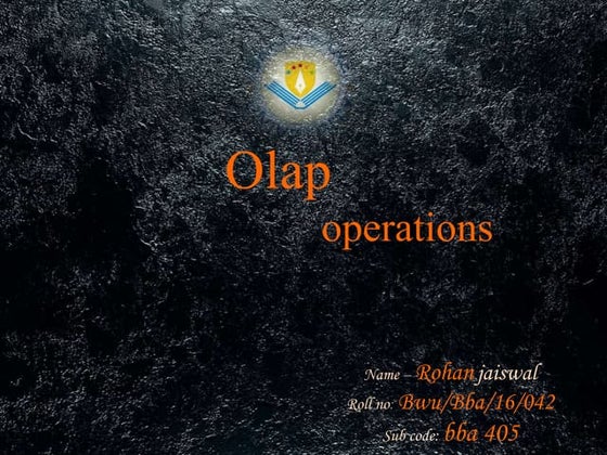 OLAP operations | PPT