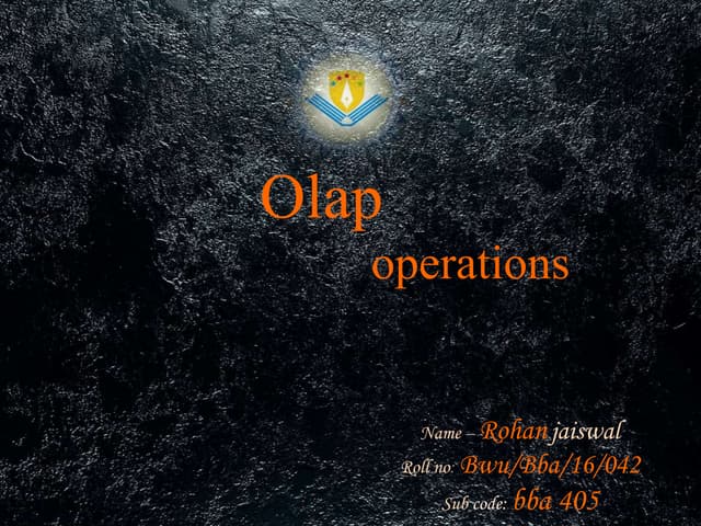 OLAP operations | PPTX