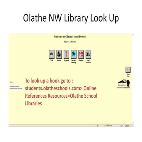 Olathe nw library look up | PPTX