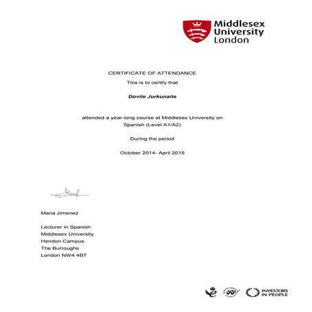 Spanish level A1/A2 certificate | PDF | Education