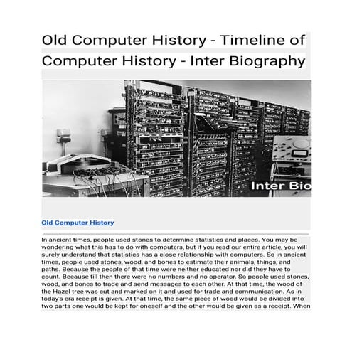 Old Computer History - Timeline of Computer History - Inter Biography.pdf