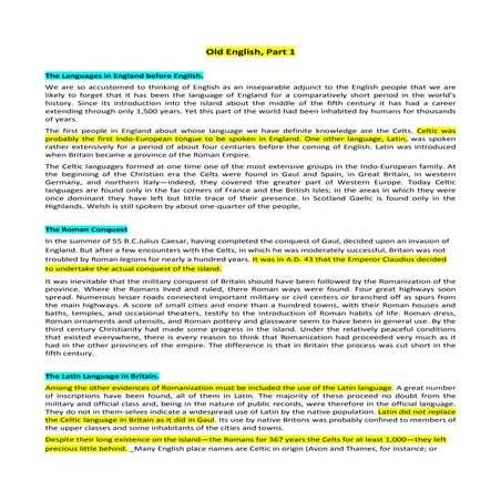 Old english, part 1 | PDF