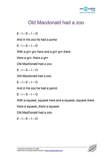 Old mac donald | PDF