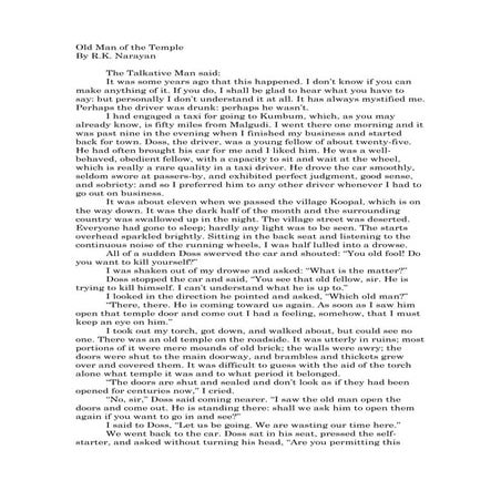 Old man of the temple | PDF