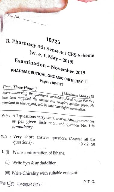 Stereoisomerism.pdf 4th Sem. (Organic Chemistry) Unit-I | PDF