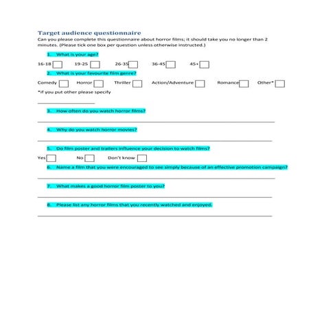 Target audience questionnaire | DOCX